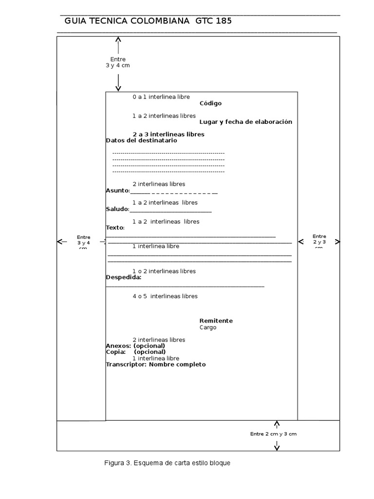 Esquema de carta estilo bloque GTC 185 | PDF
