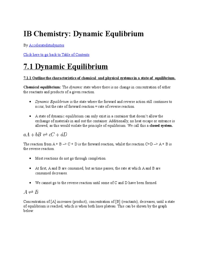 Understanding Dynamic Equilibrium in Chemistry | PDF | Chemical ...