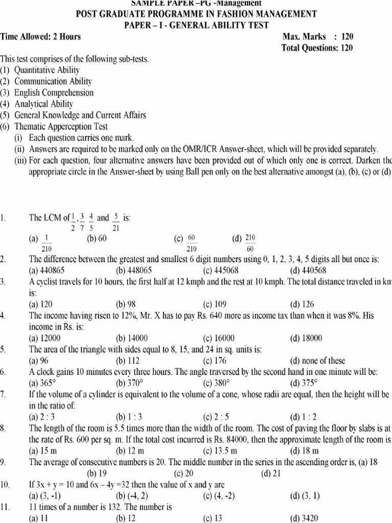 Nift MFM Paper 1 | PDF