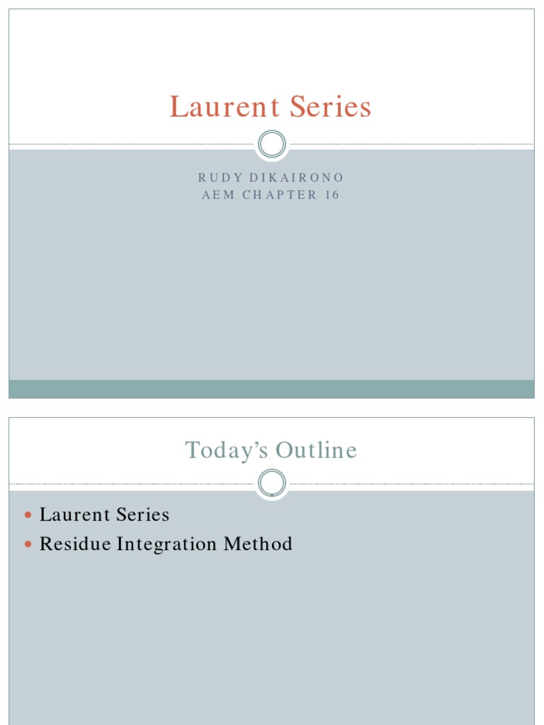 Laurent Series Residue Integration PDF | PDF | Series (Mathematics) | Functions And Mappings