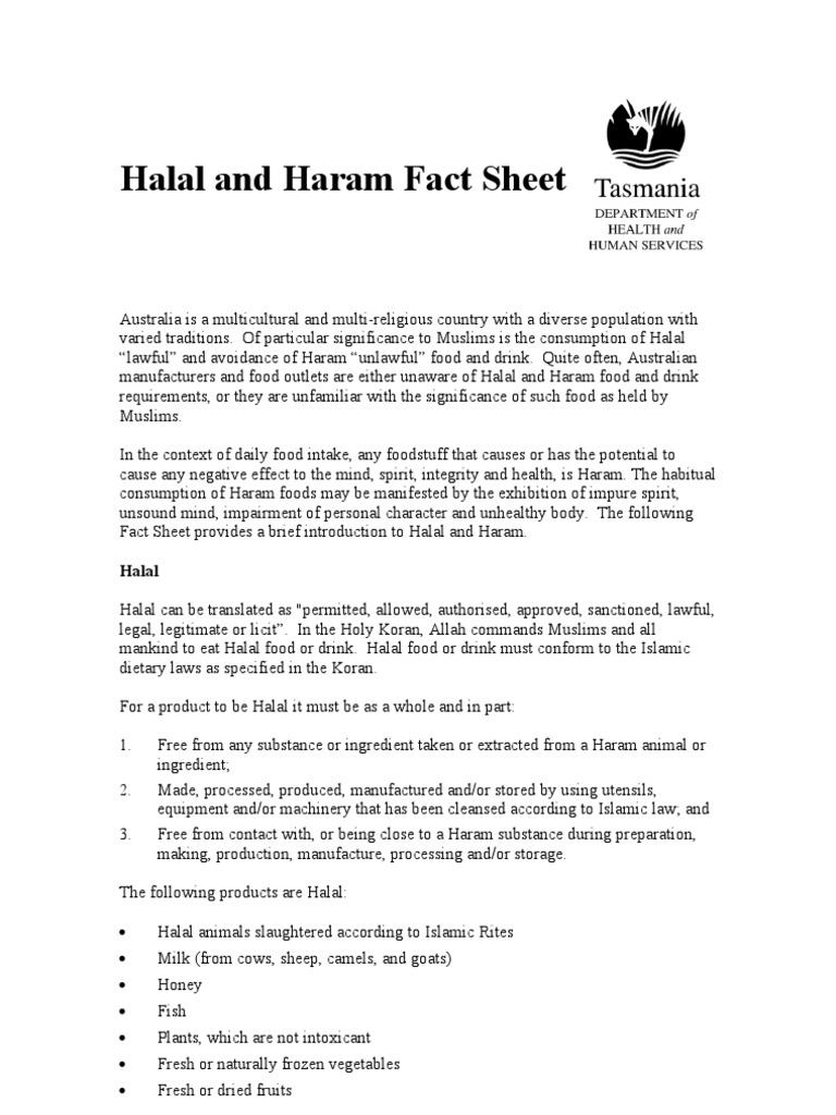 Halal and Haram Food Guidelines | PDF | Foods | Food And Drink