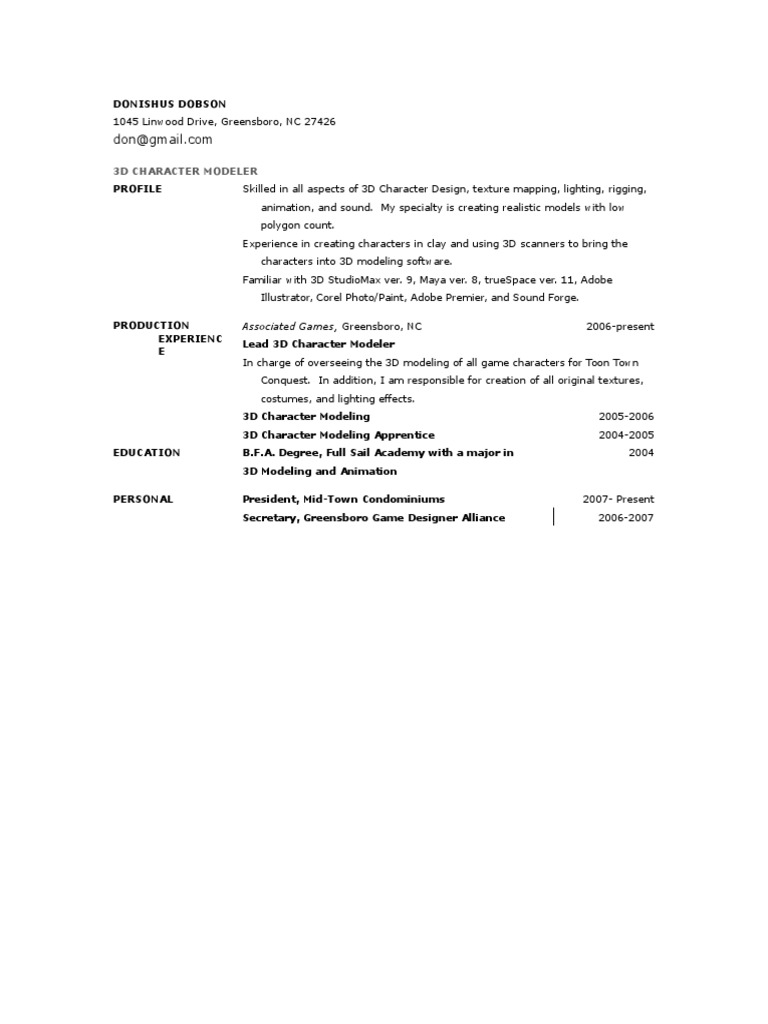 Don Resume | PDF | Games & Activities