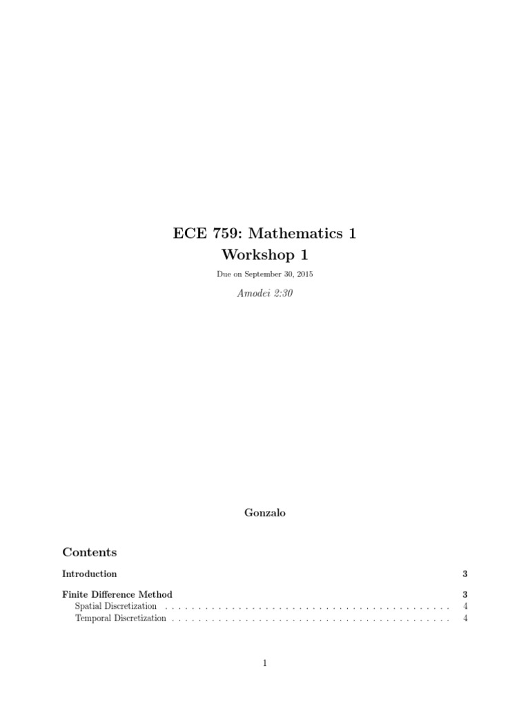 Heat Equation PDE Matlab | PDF | Finite Difference | Numerical Analysis