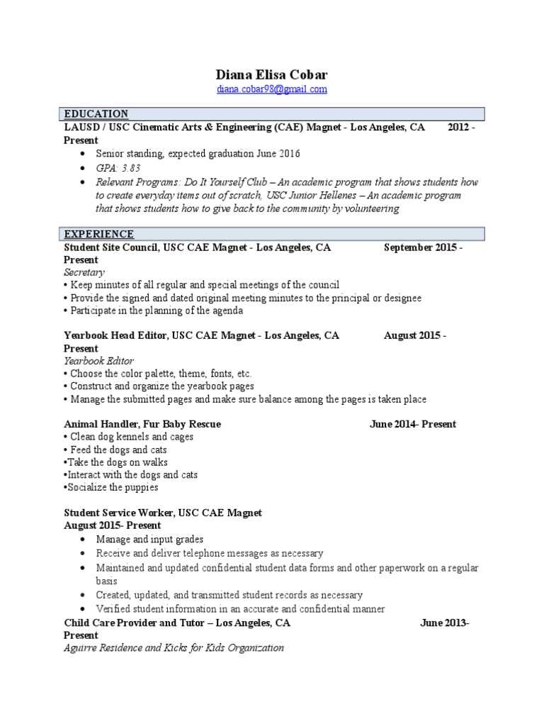 Dianas Resume | PDF | Career & Growth