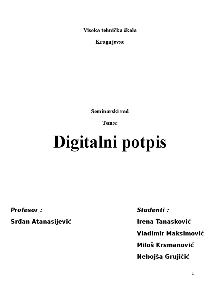 Digitalni Potpis | PDF