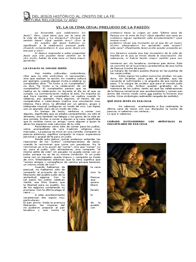 La Última Cena de Jesús | PDF | Pascua de Resurrección | Última cena