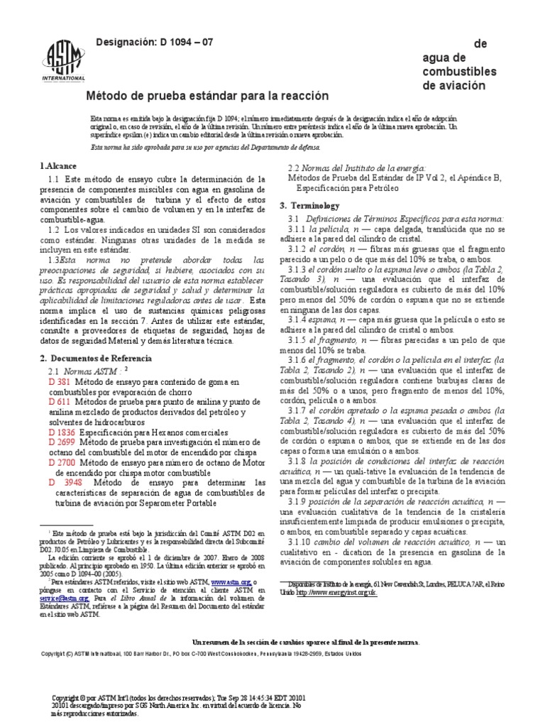 Astm D 1094 | PDF | Detergente | Agua