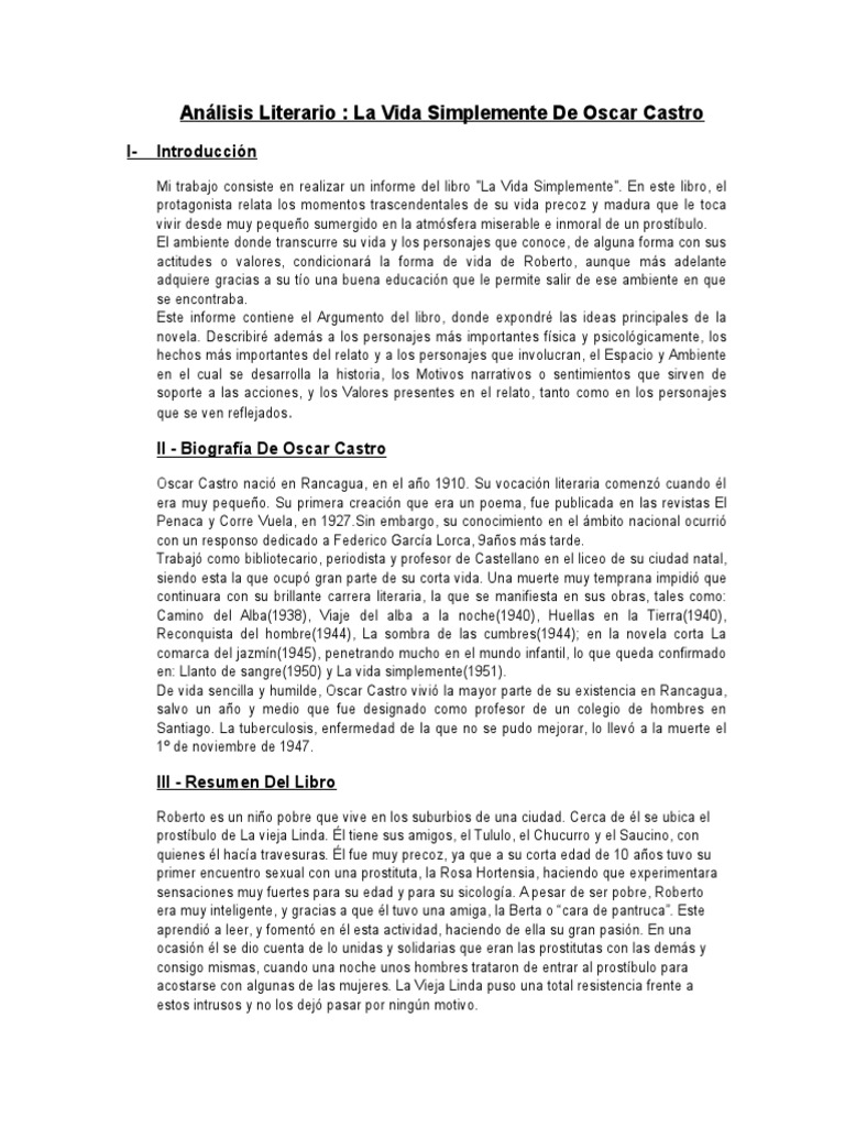 La Vida Simplemente | PDF | Narración | Novelas