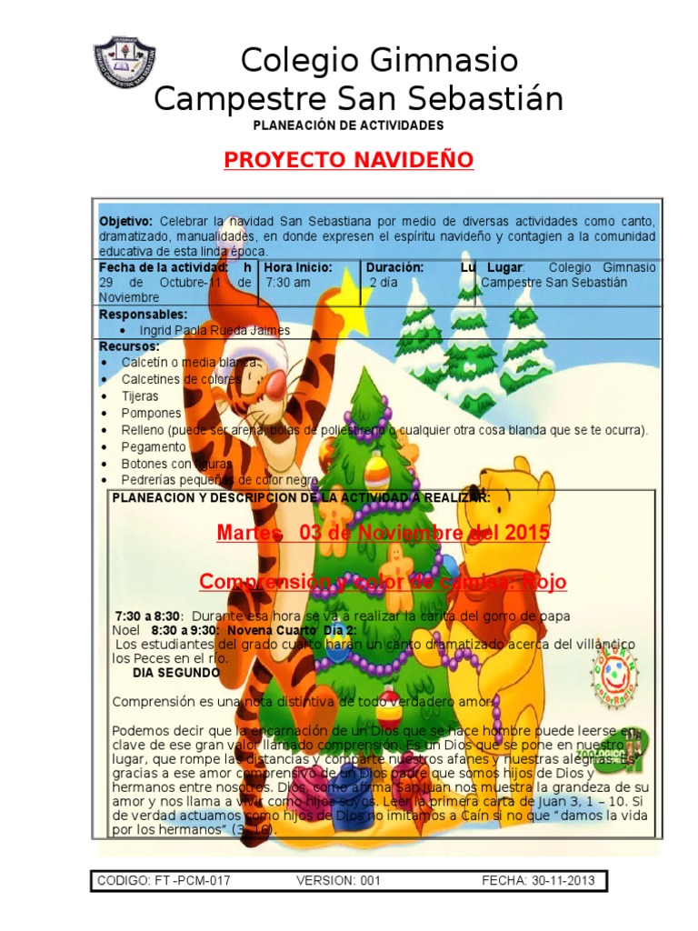 Planeación Proyecto Navideño Preescolar | PDF | Navidad | Amor