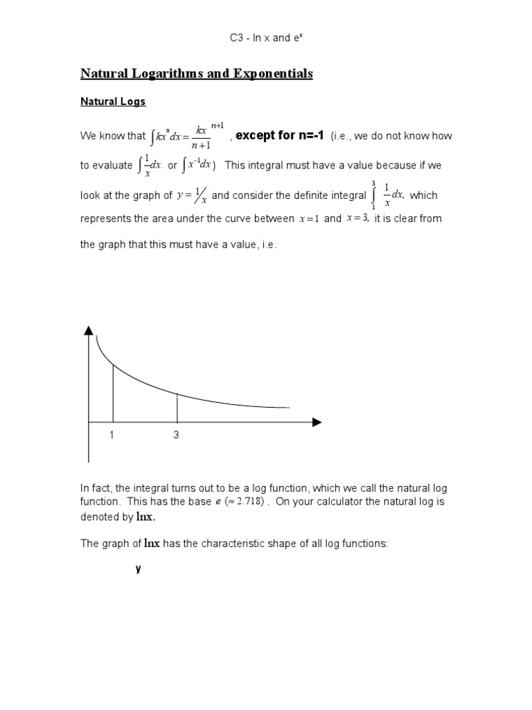 Natural Logs and Exponentials Guide | PDF | Logarithm | Special Functions