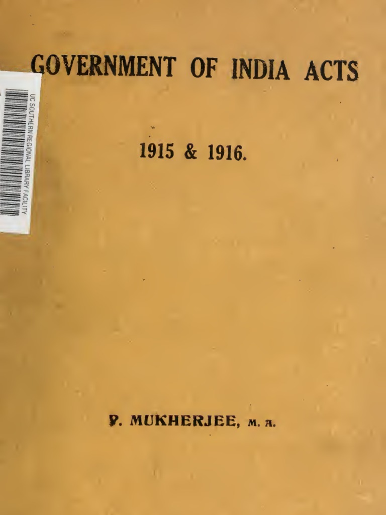 Government of India Act, 1915 | PDF | Parliament Of The United Kingdom ...