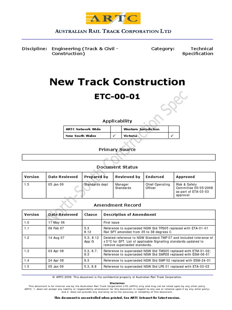 New Track Construction | PDF | Track (Rail Transport) | Specification ...