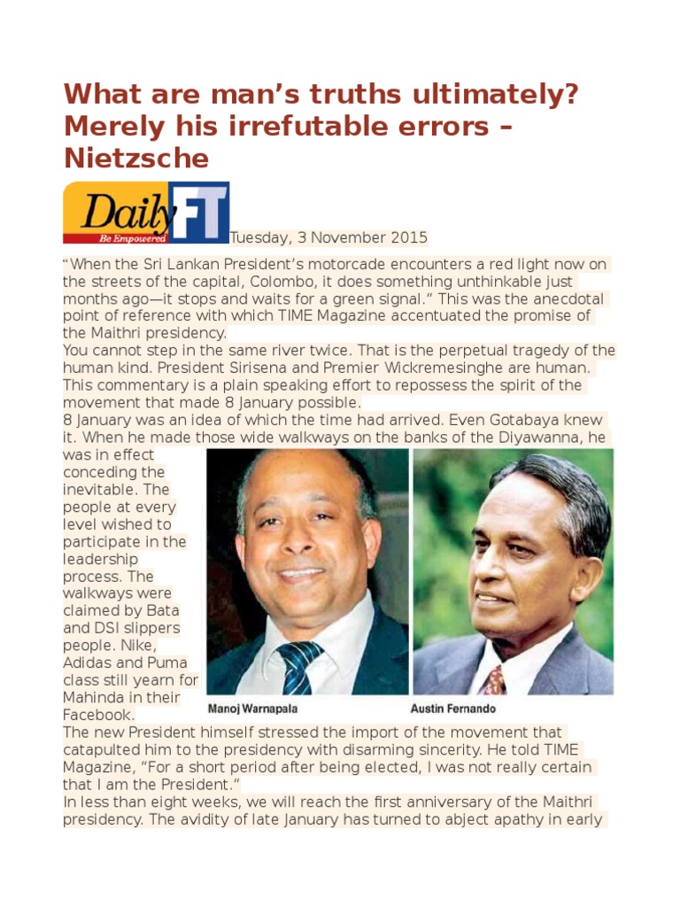 What Are Man's Truths Ultimately Merely His Irrefutable Errors ...