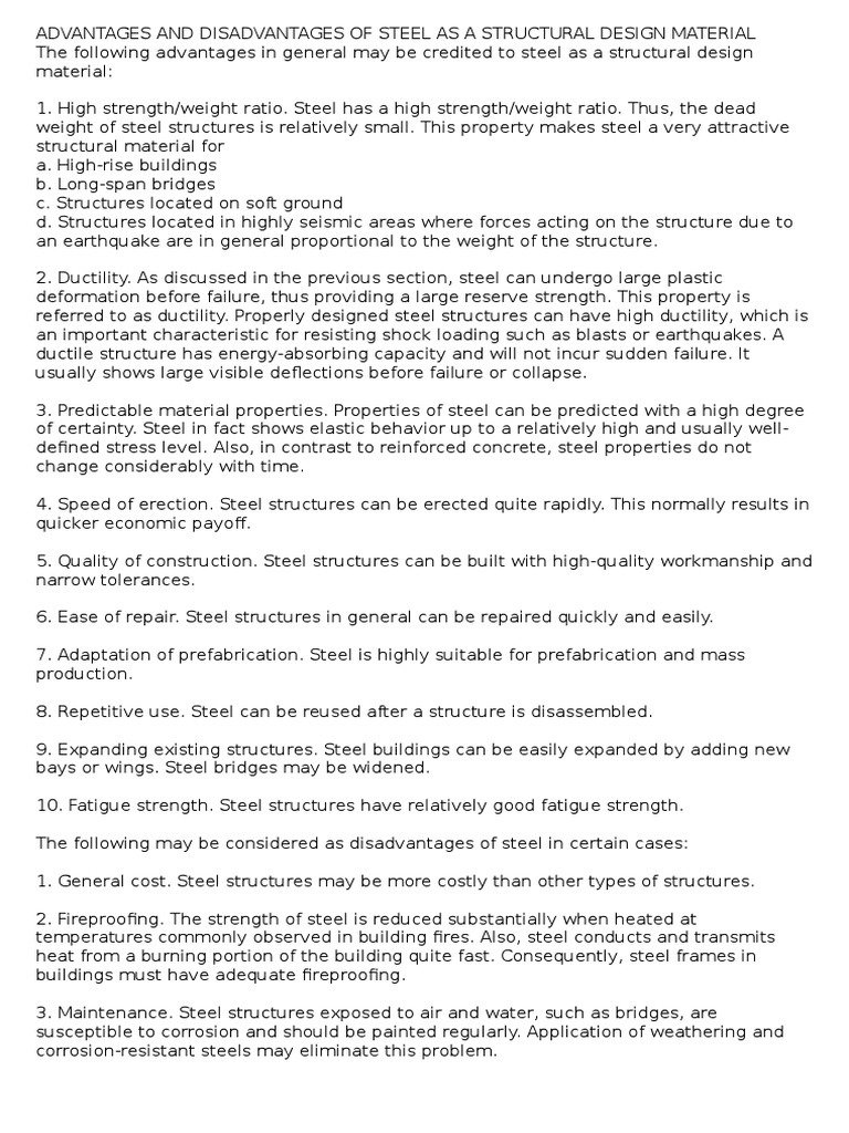 Advantages and Disadvantages of Steel As A Structural Design Material ...