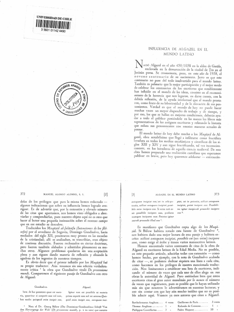 Influencia de Algazel en El Mundo Latino | PDF