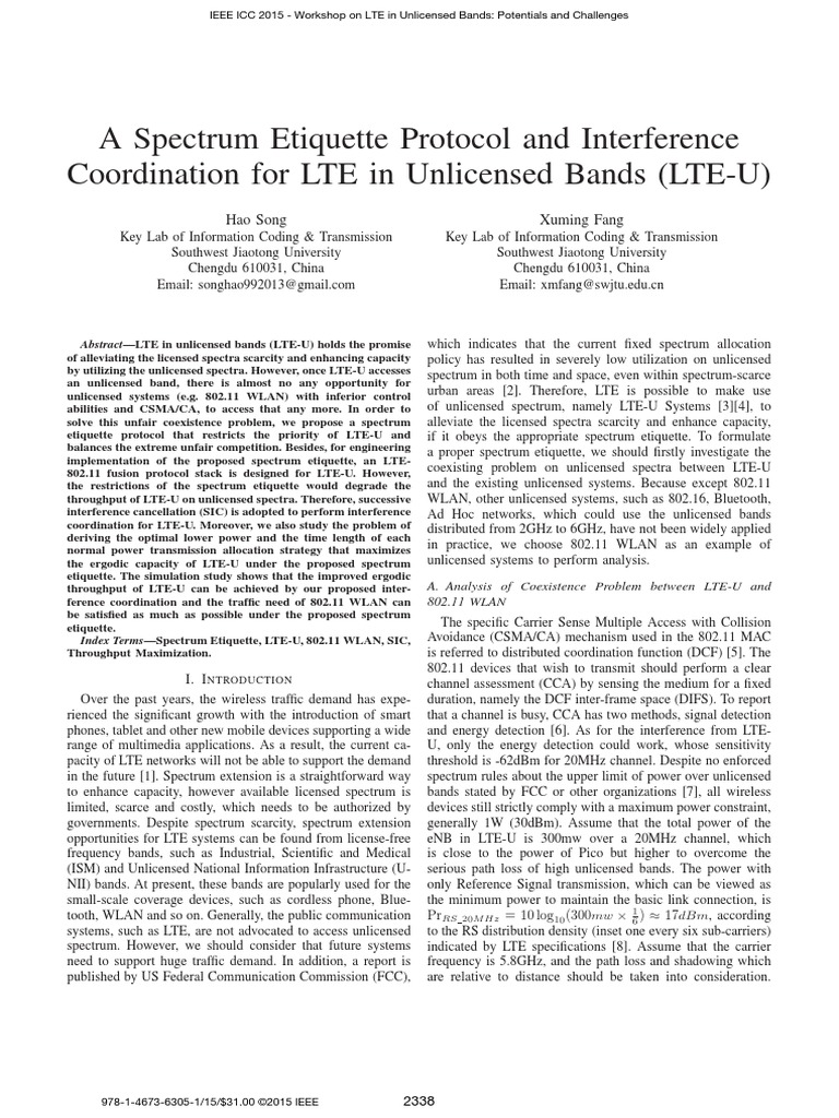 A Spectrum Etiquette Protocol and Interference Coordination For LTE in ...