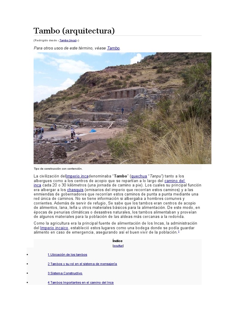 Tambo Inca | PDF | Andes | Perú