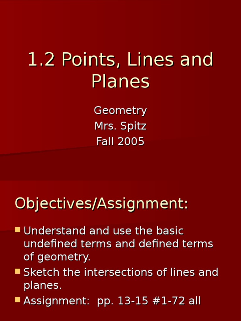 1.2 Points, Lines & Planes | PDF | Line (Geometry) | Abstract Algebra