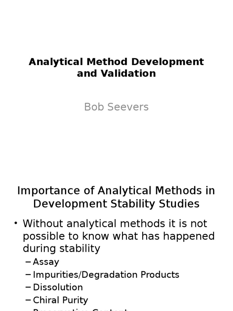 Analytical Method Validation Overview | PDF