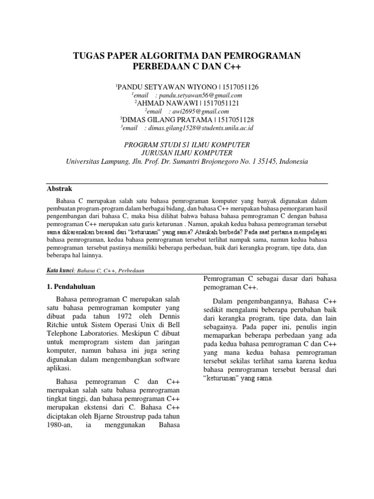 Perbedaan C++ Dan C | PDF