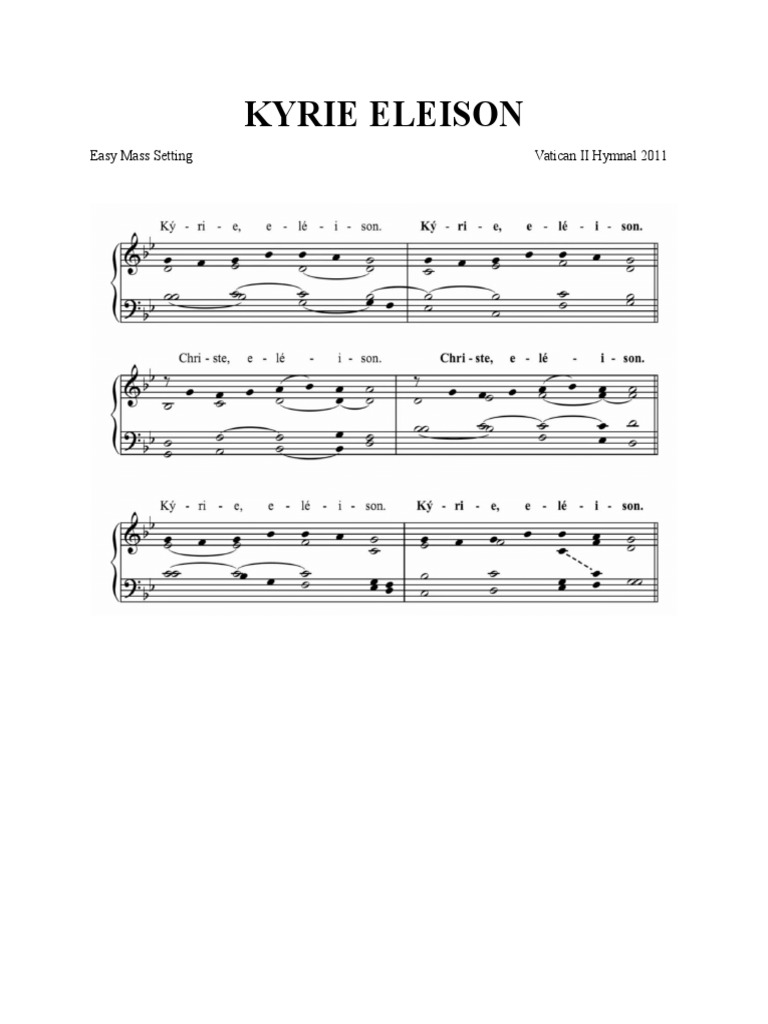Kyrie Eleison: Easy Mass Setting Vatican II Hymnal 2011 | PDF