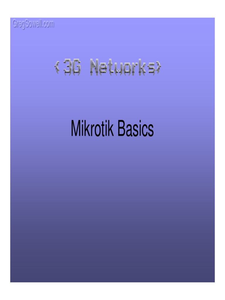 Mikrotik Basics | PDF