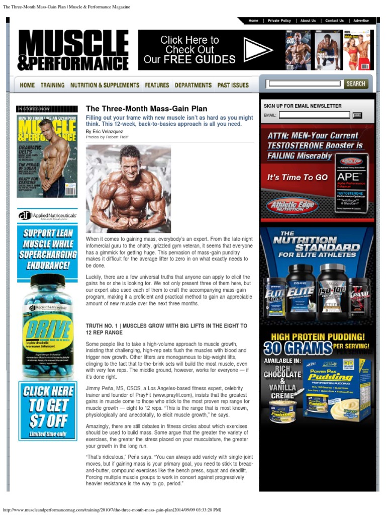 The Three-Month Mass-Gain Plan - Muscle & Performance Magazine PDF ...