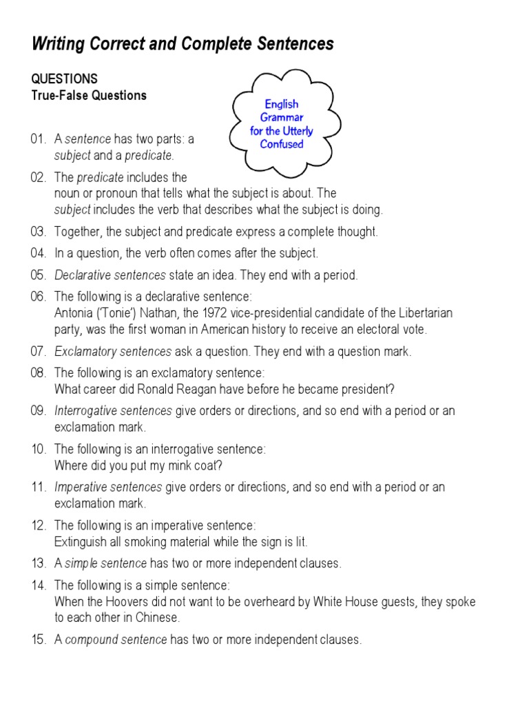 Understanding Sentence Structure | PDF
