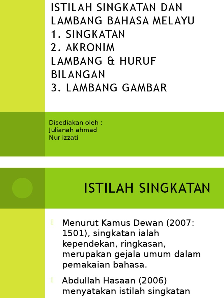 Istilah Singkatan Dan Lambang Bahasa Melayu | PDF