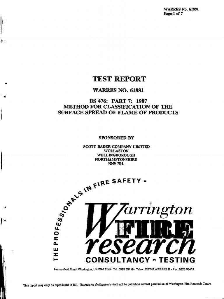BS 476 Part 7 | PDF