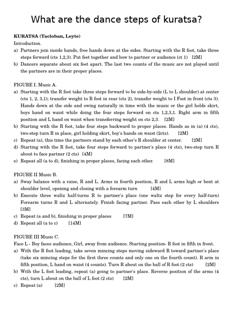 Dance Steps of Kuratsa | PDF | Dances | Leisure