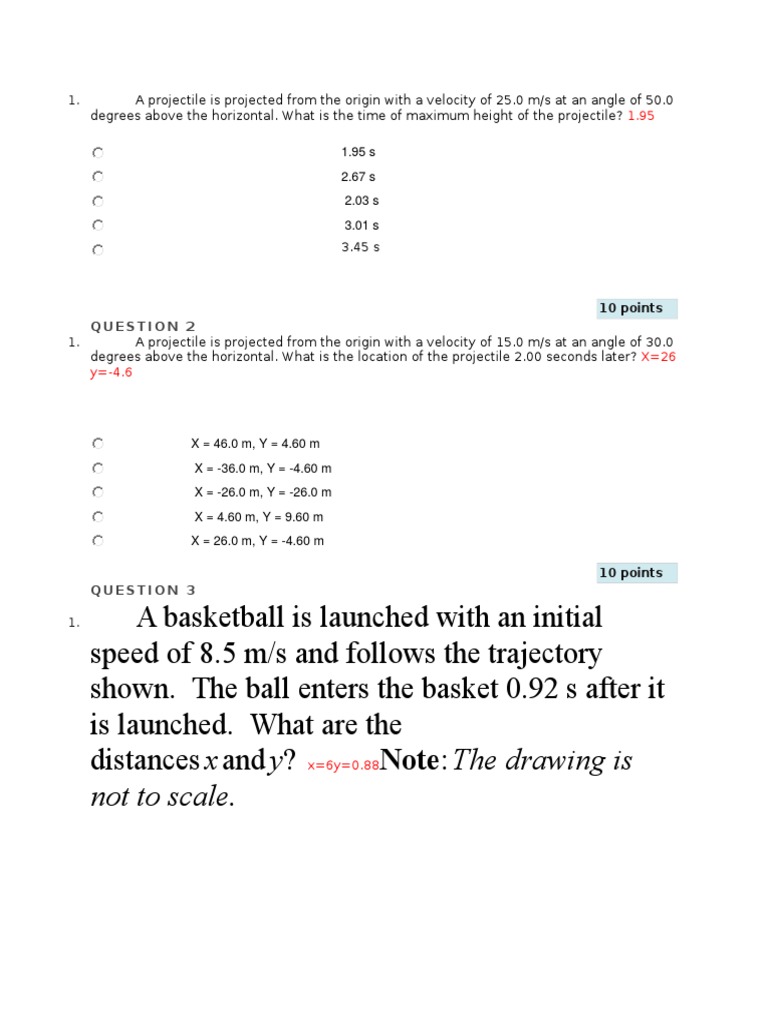 Projectile Motion Problem Set | PDF | Projectile Weapons | Projectiles