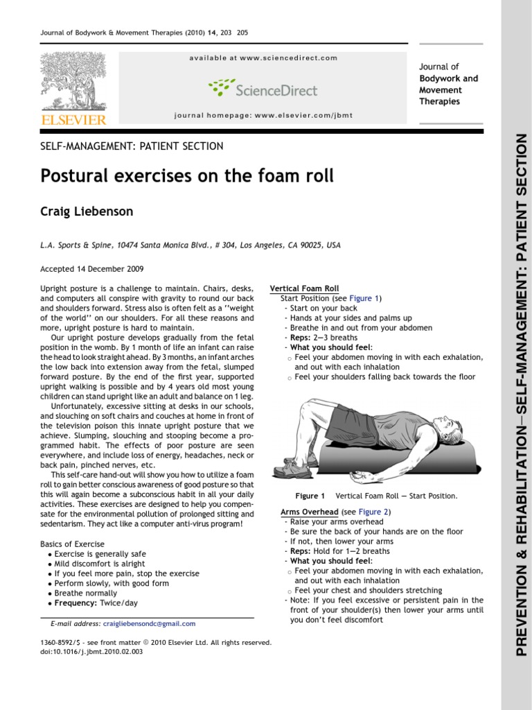 Foam Roll Exercises for Better Posture | PDF | Thorax | Human Anatomy
