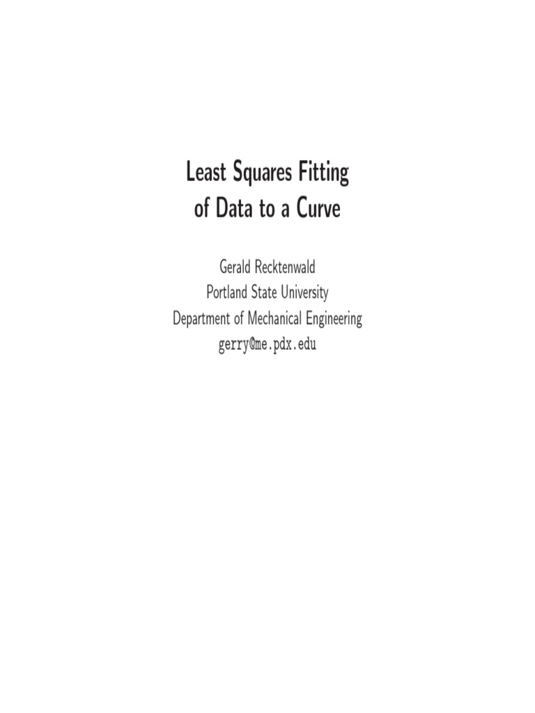 LeastSquares Fit in Matlab | PDF | Least Squares | Nonlinear System