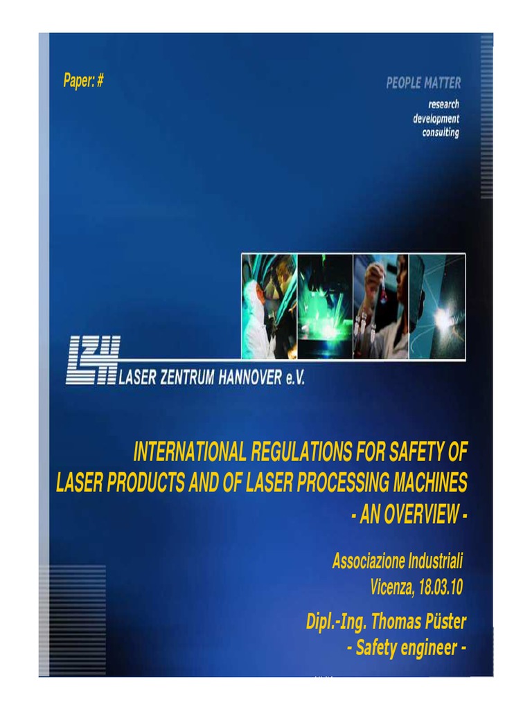 International Regulations For Safety of Laser Products and of Laser ...
