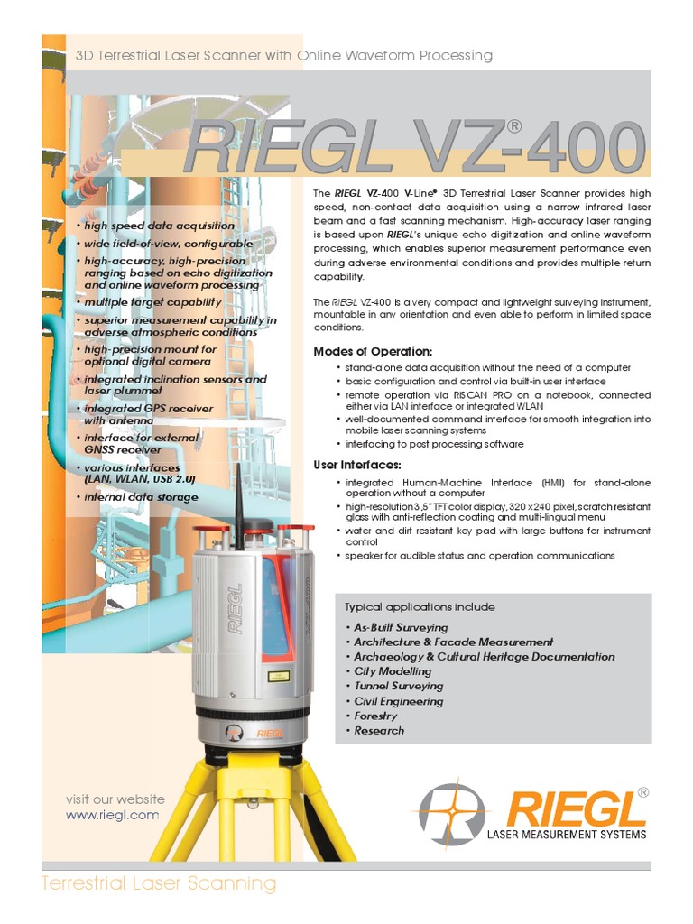 RIEGL VZ-400 Brochure | PDF | Image Scanner | Usb