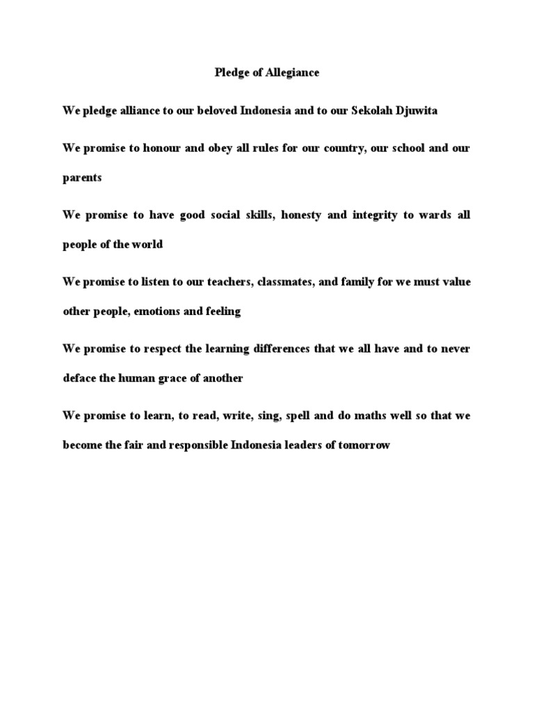 Pledge of Allegiance for Students | PDF | Career & Growth | Wellness