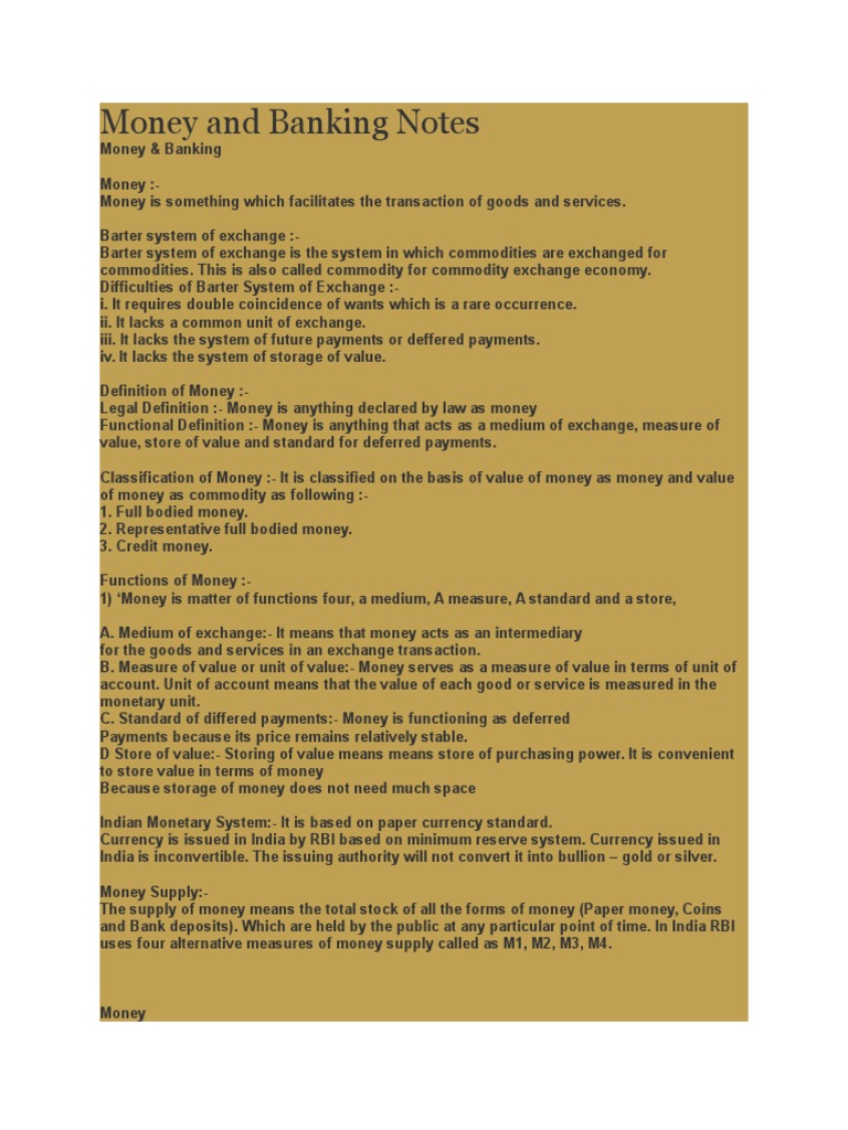 Money & Banking Basics for Students | PDF | Central Banks | Money