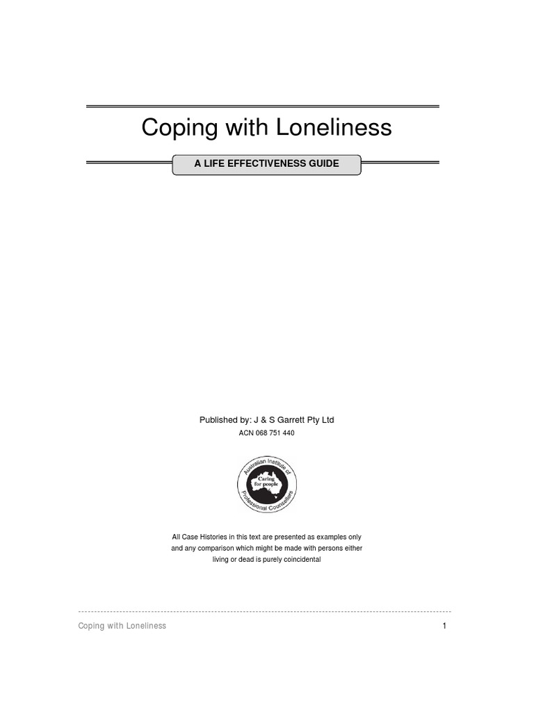 Coping With Loneliness | PDF | Loneliness | Cognitive Behavioral Therapy