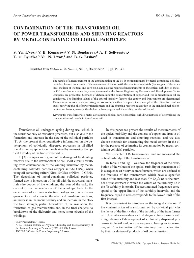 Contamination of Transformer Oils | PDF | Nitric Acid | Acid
