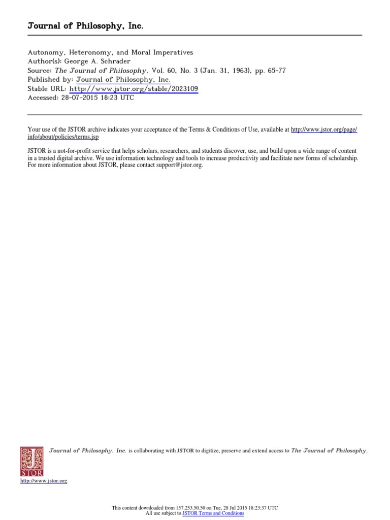 Kant on Autonomy and Heteronomy | PDF | Immanuel Kant | Autonomy