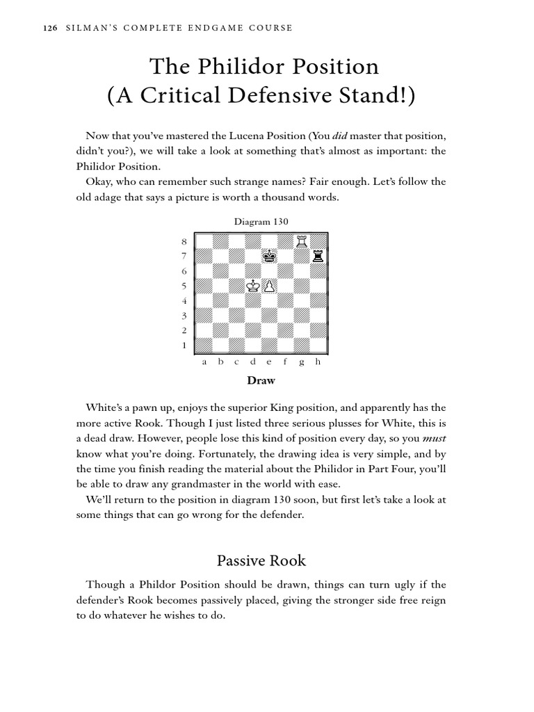 Philidor Position | PDF | Chess Theory | Abstract Strategy Games