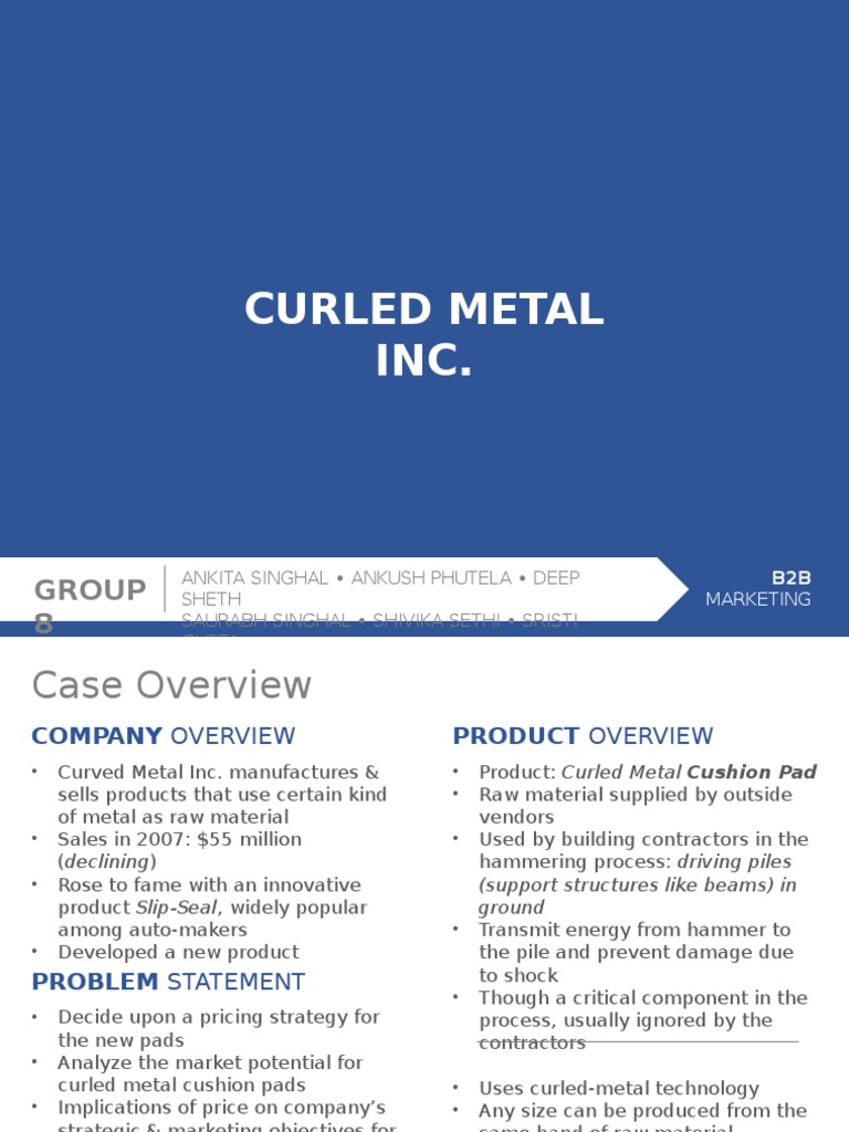 Curled Metal Inc. Solution | PDF | Profit (Accounting) | Prices