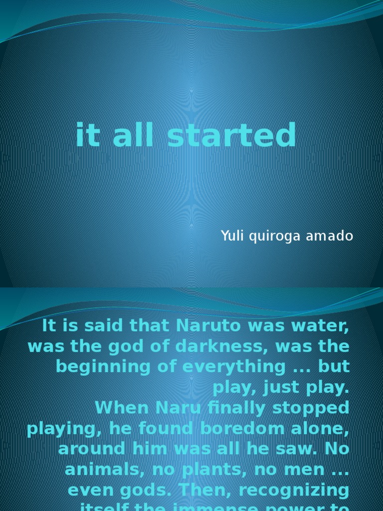 It All Started | PDF