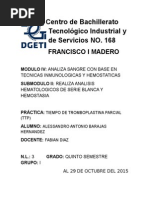 TIEMPO DE SANGRÍA Metodo Duke | PDF | Hemostasia | Plaqueta