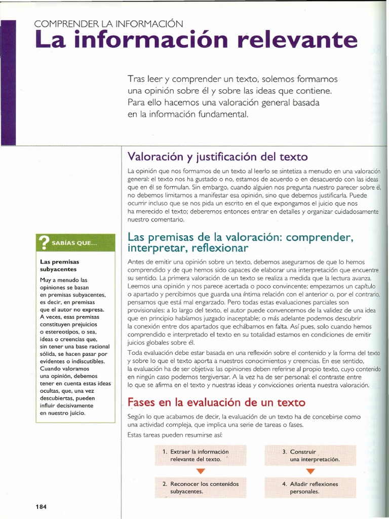 La Informacion Relevante | Información | Teoría de la justificación ...