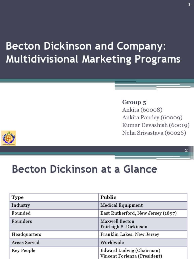 Becton Dickinson and Company | PDF | Strategic Management | Business ...