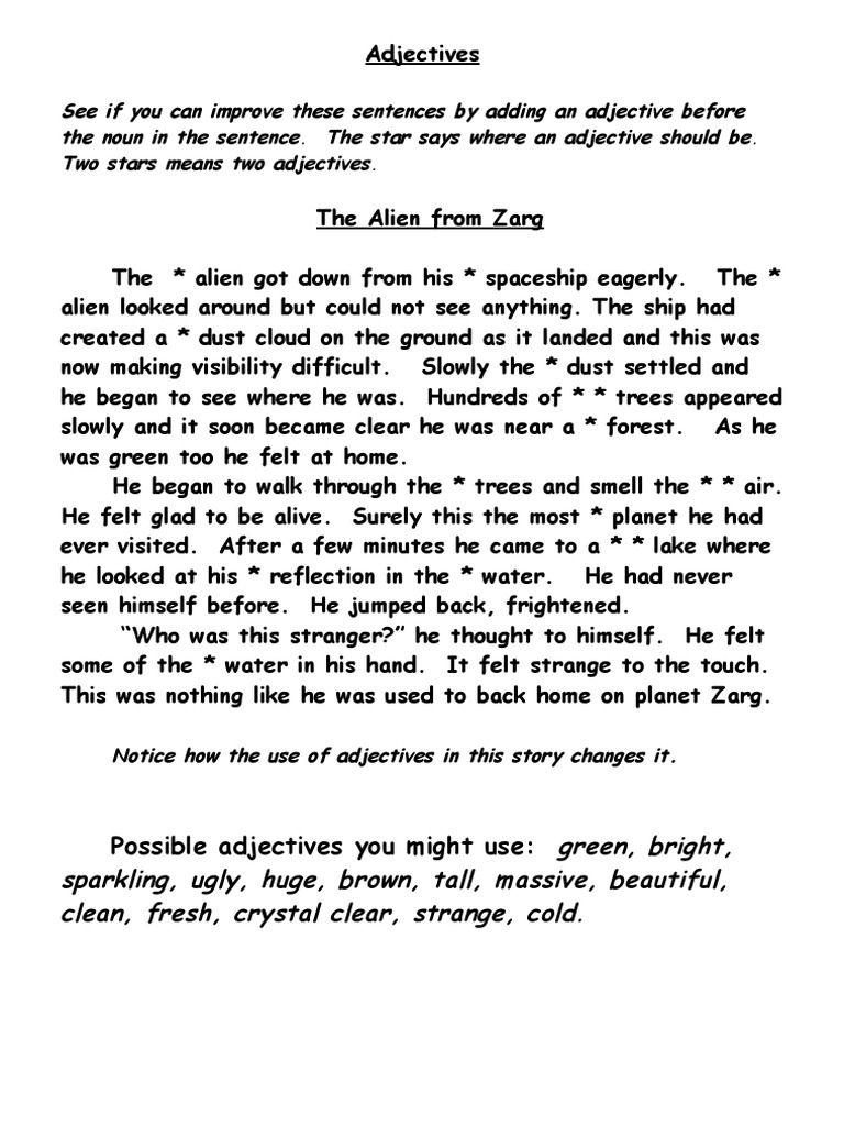 Alien Adjectives | PDF