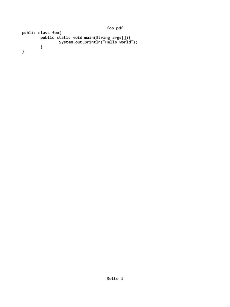 Foo - PDF Public Class Foo (Public Static Void Main (String Args ...