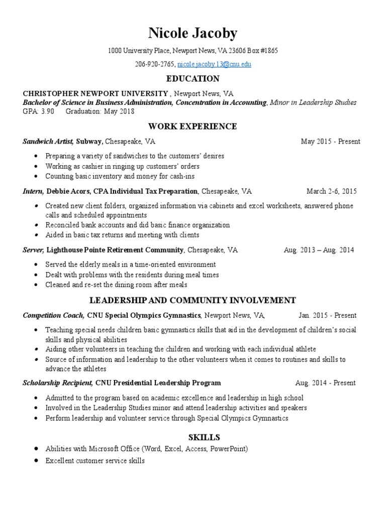 Nicole Jacoby Resume 2015 | PDF
